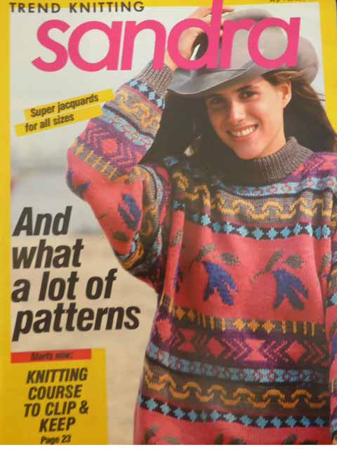 Sandra Knitting Magazine February 1990 | Jannette's Rare Yarns
